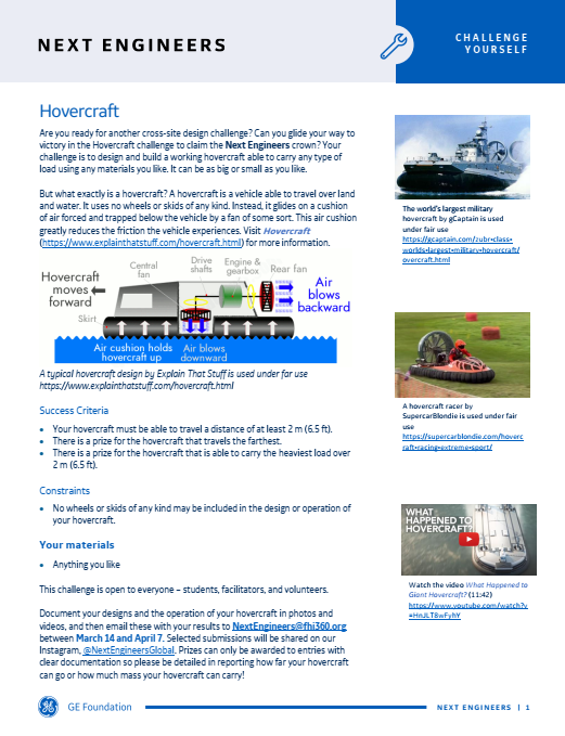 March 2024 Global Challenge - Hovercraft! | Next Engineers